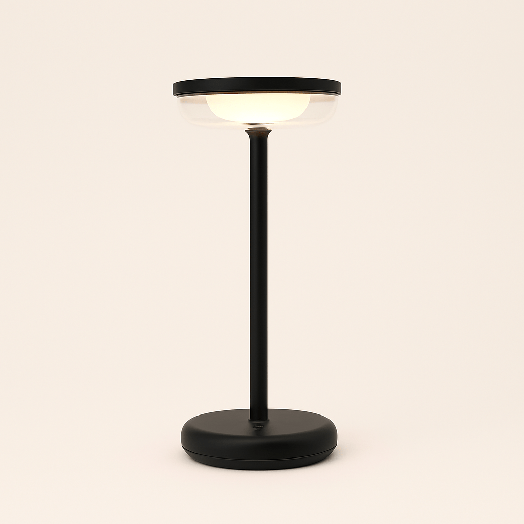 Solar Table Lamp Bobbie - Black | Touch dimmable & 8-hour burn time ...